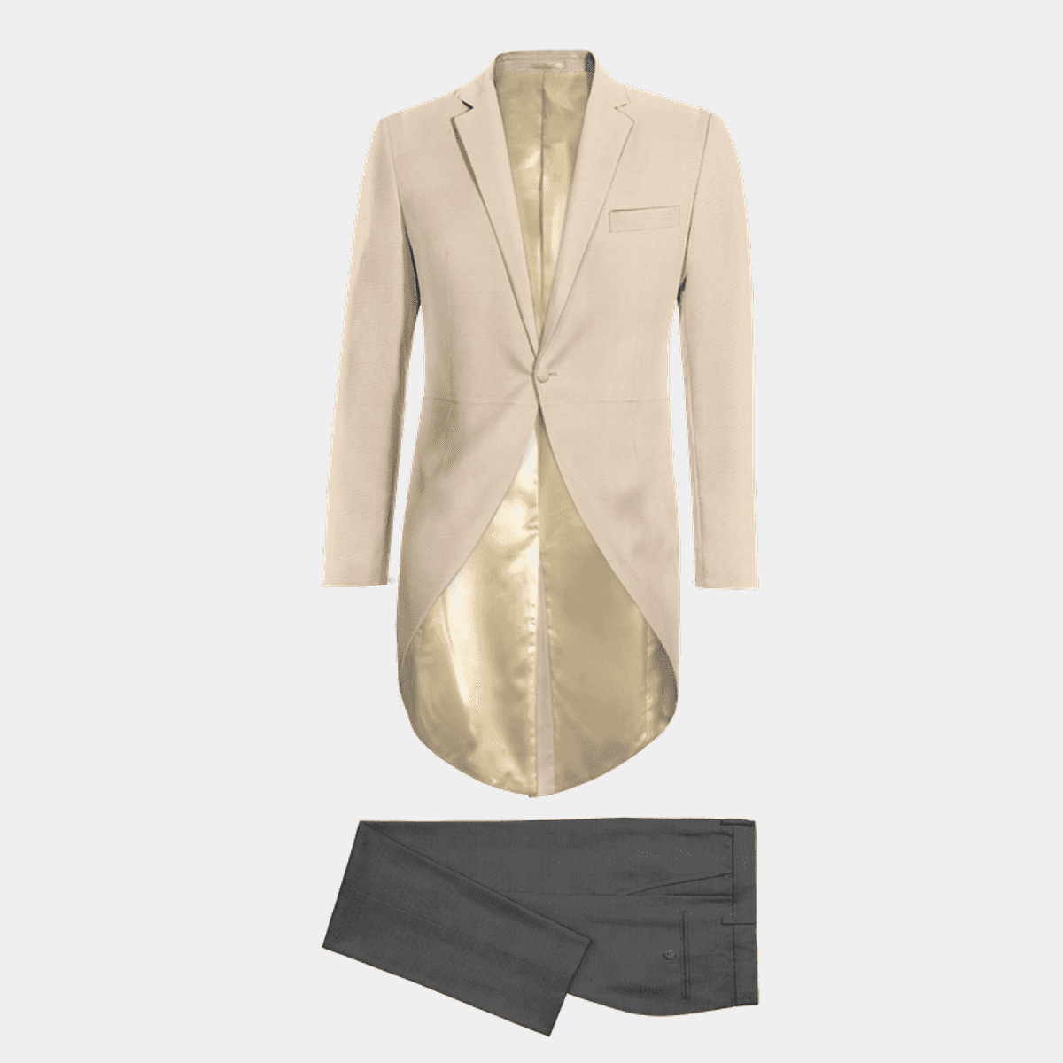 Jaquette beige avec revers en pointe