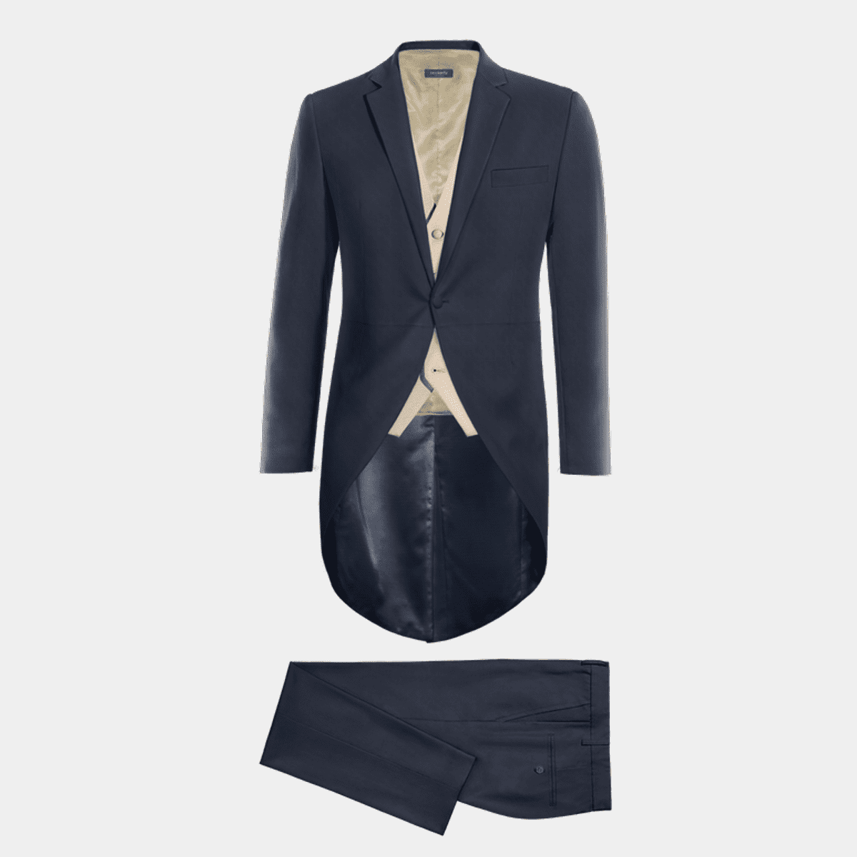 Blue Morning dress with beige waistcoat and blue Trousers