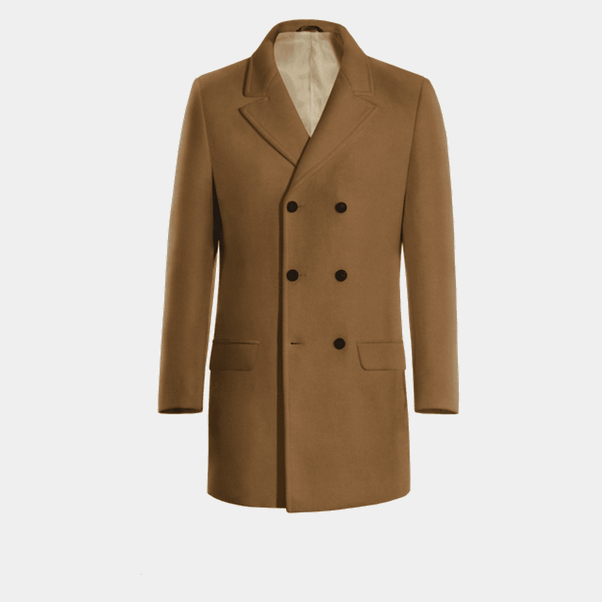 Pure Wool camel Double breasted overcoat