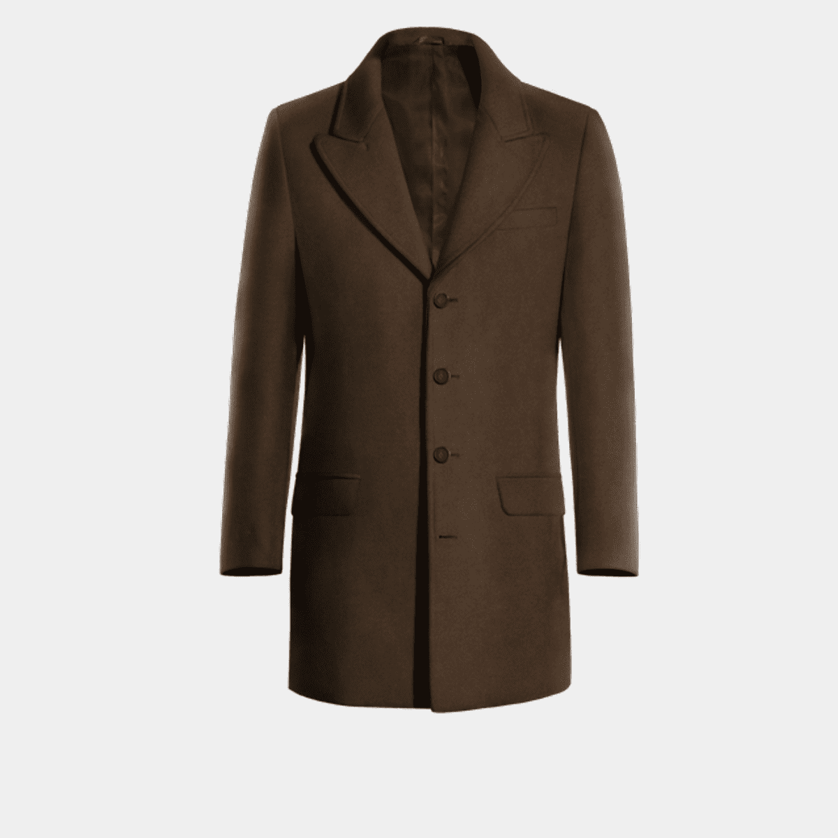 Brown Overcoat with peak lapels