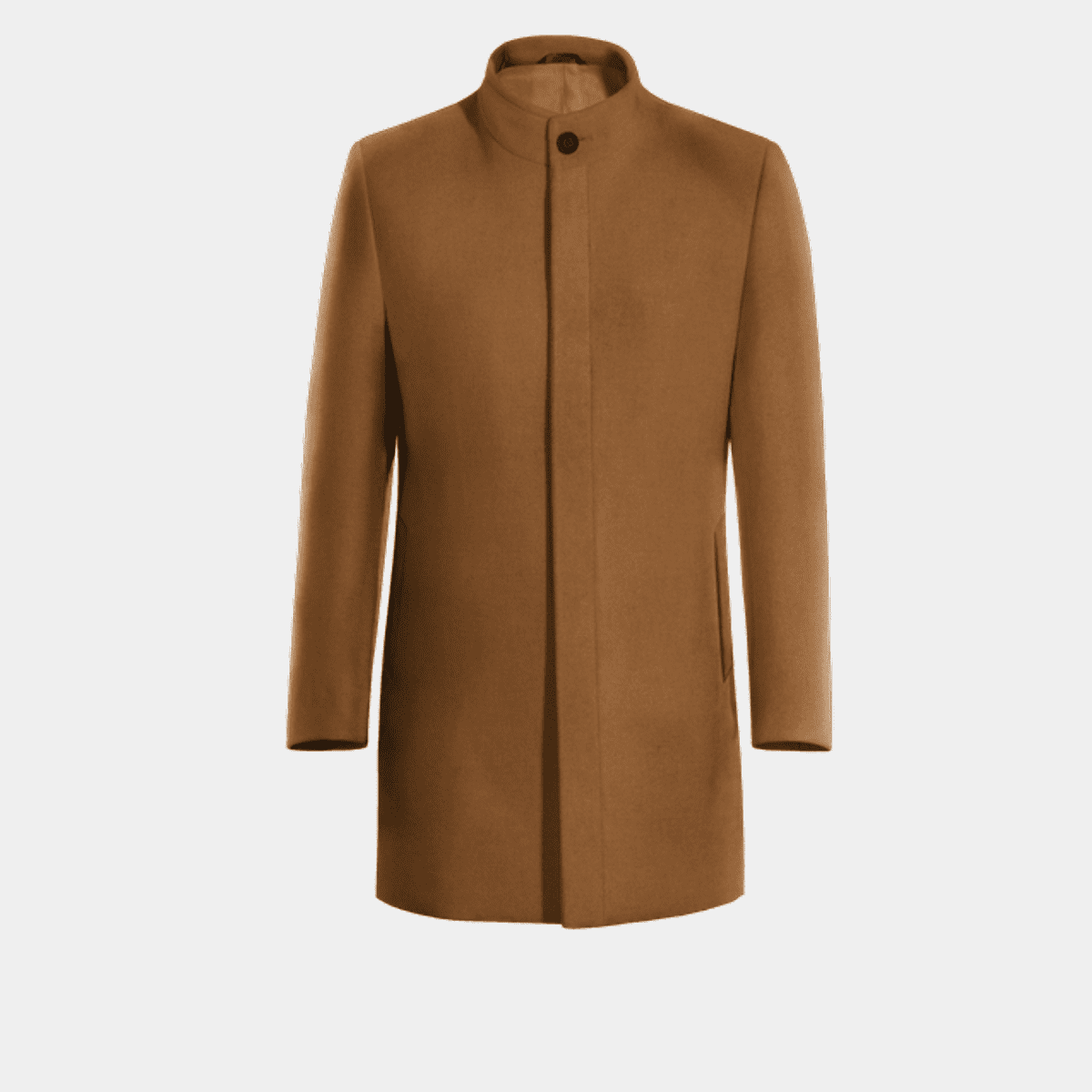 Camel Funnel neck Coat