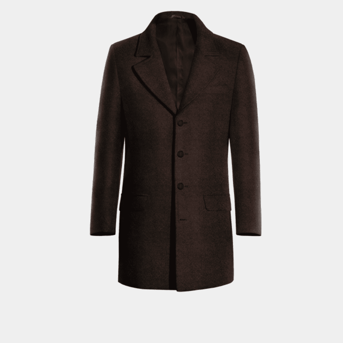 Burgundy melange Overcoat with black lining