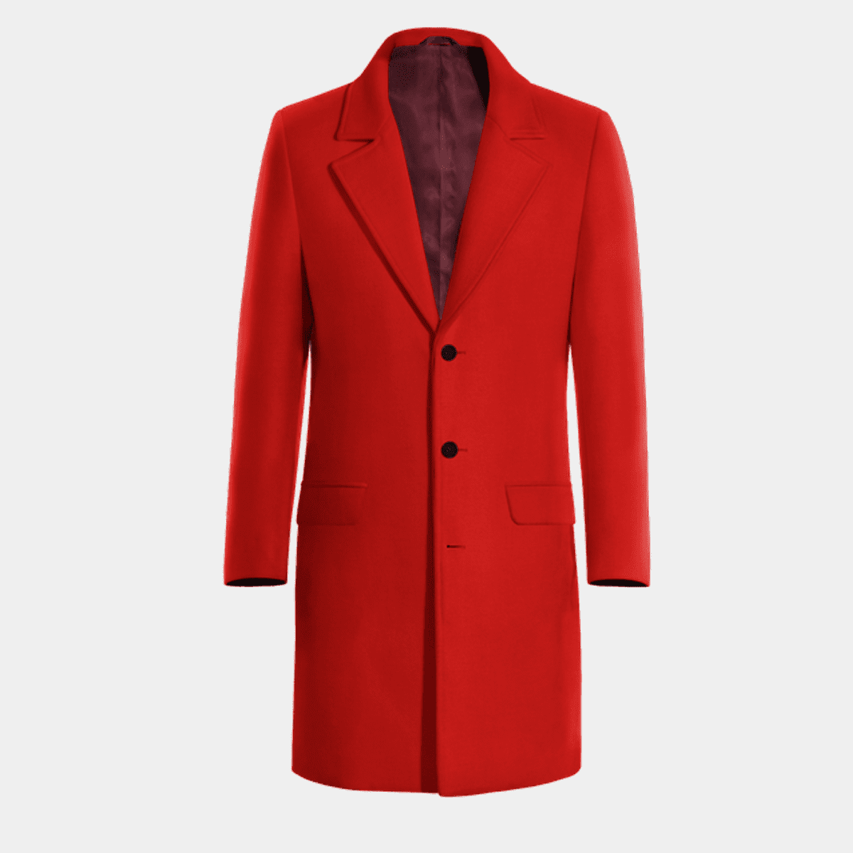 Intense Red long Overcoat