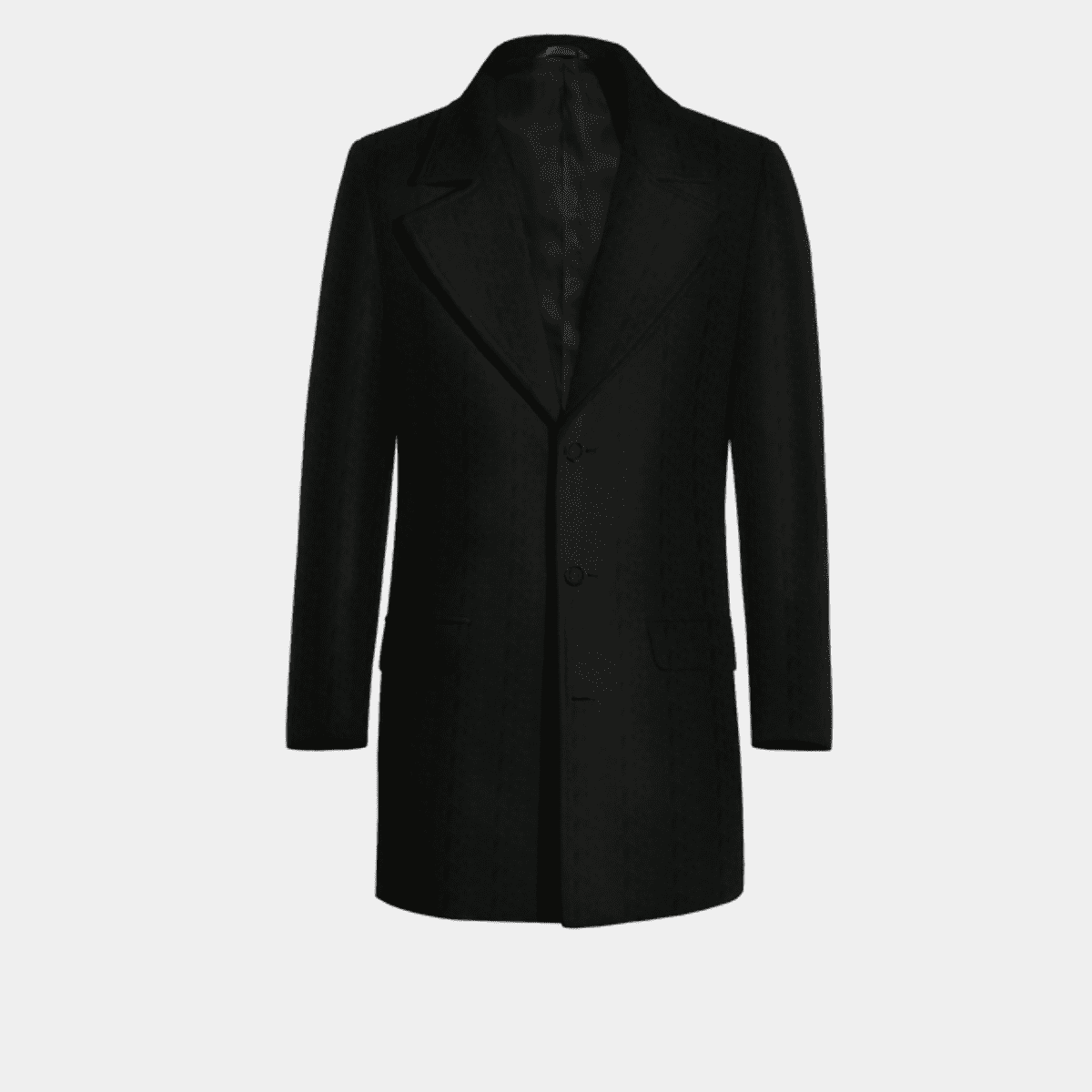 Black Overcoat with wide lapels