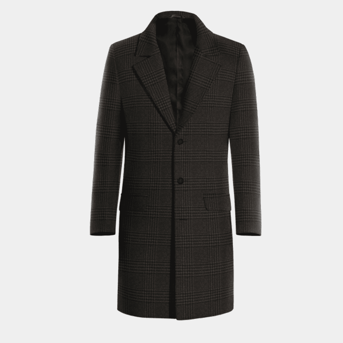 Checkered grey long Overcoat