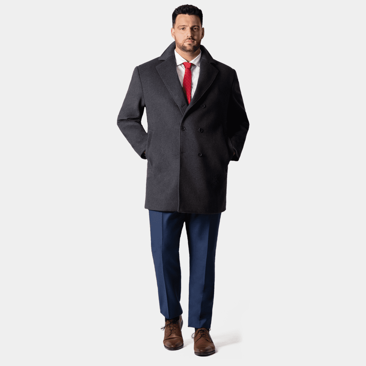Cappotto Doppiopetto Navy Blu