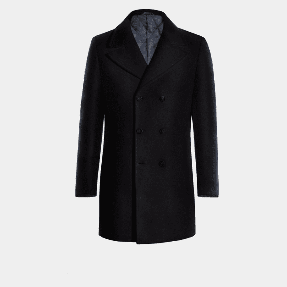 Pure Wool blue Double Breasted Coat