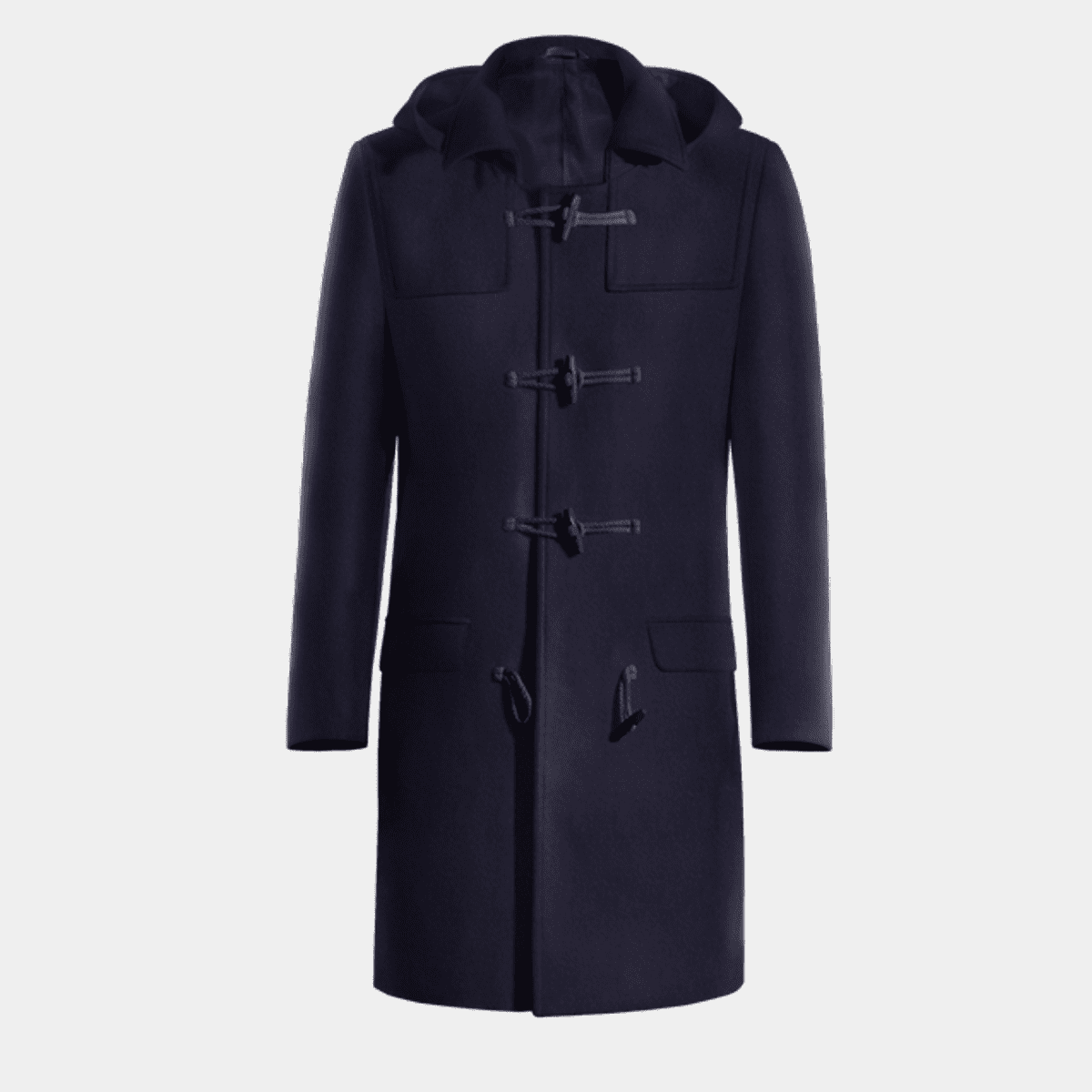 Alpaca Navy Blue long Montgomery coat