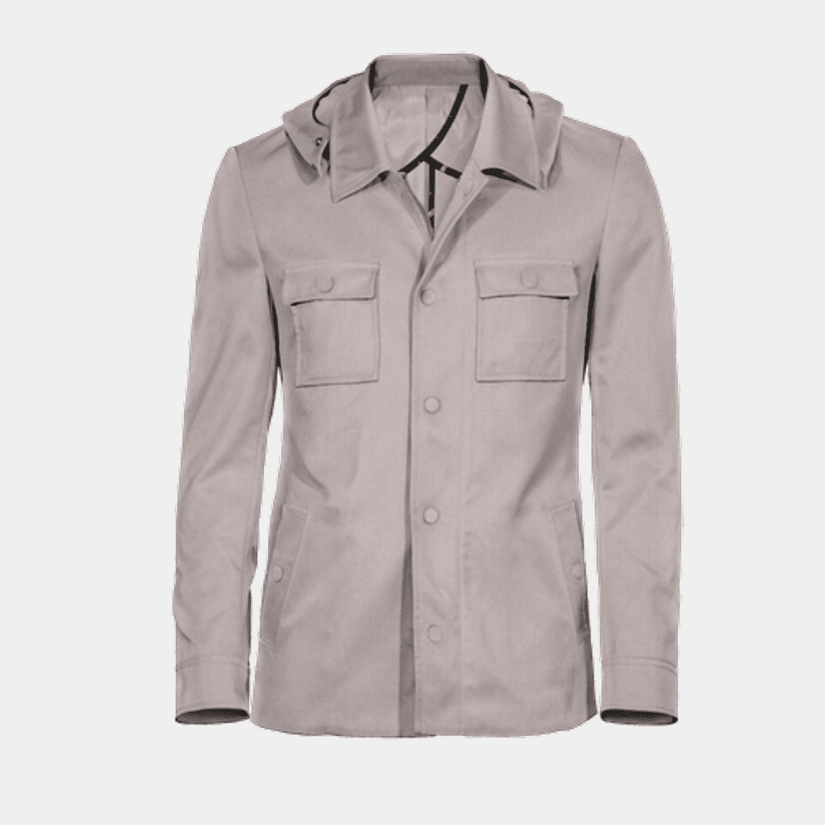 Lightweight Light Gray Field jacket with detachable hood
