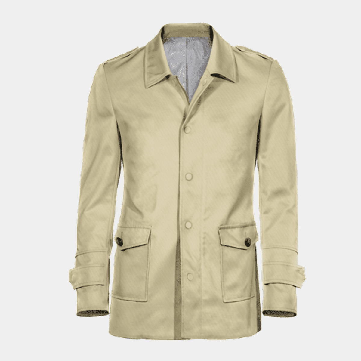 Snap beige military field jacket with epaulettes