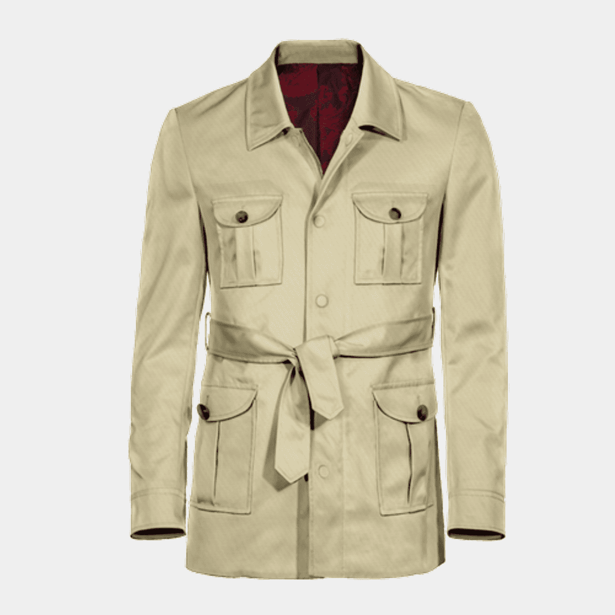 Beige Field jacket with belt
