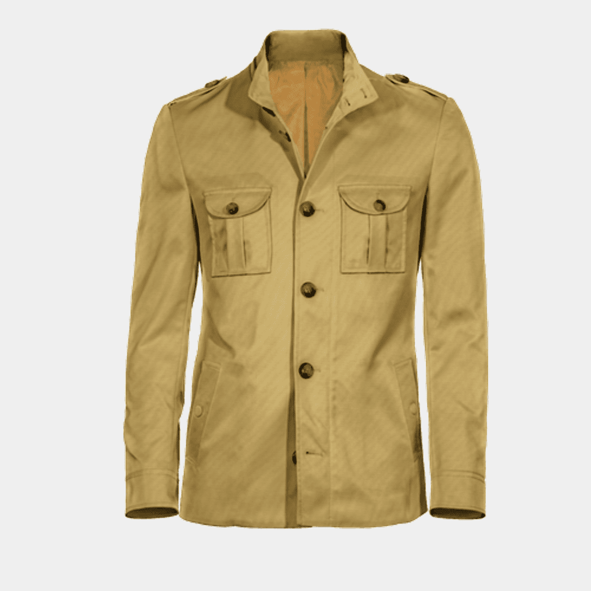 Beige Field jacket with hidden hood