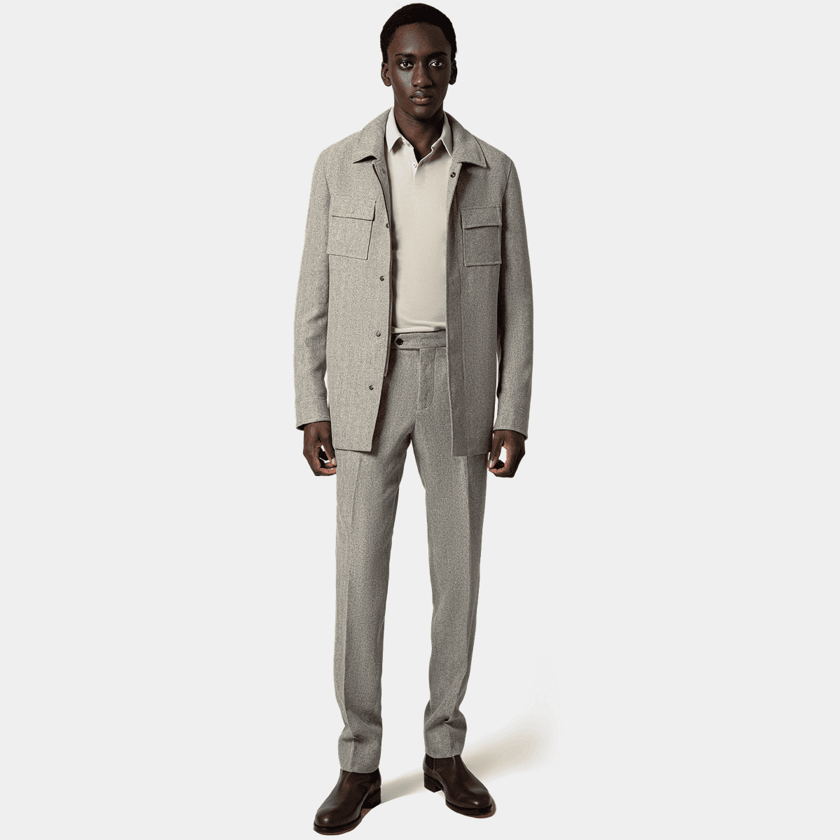 Collared Mid grey military jacket