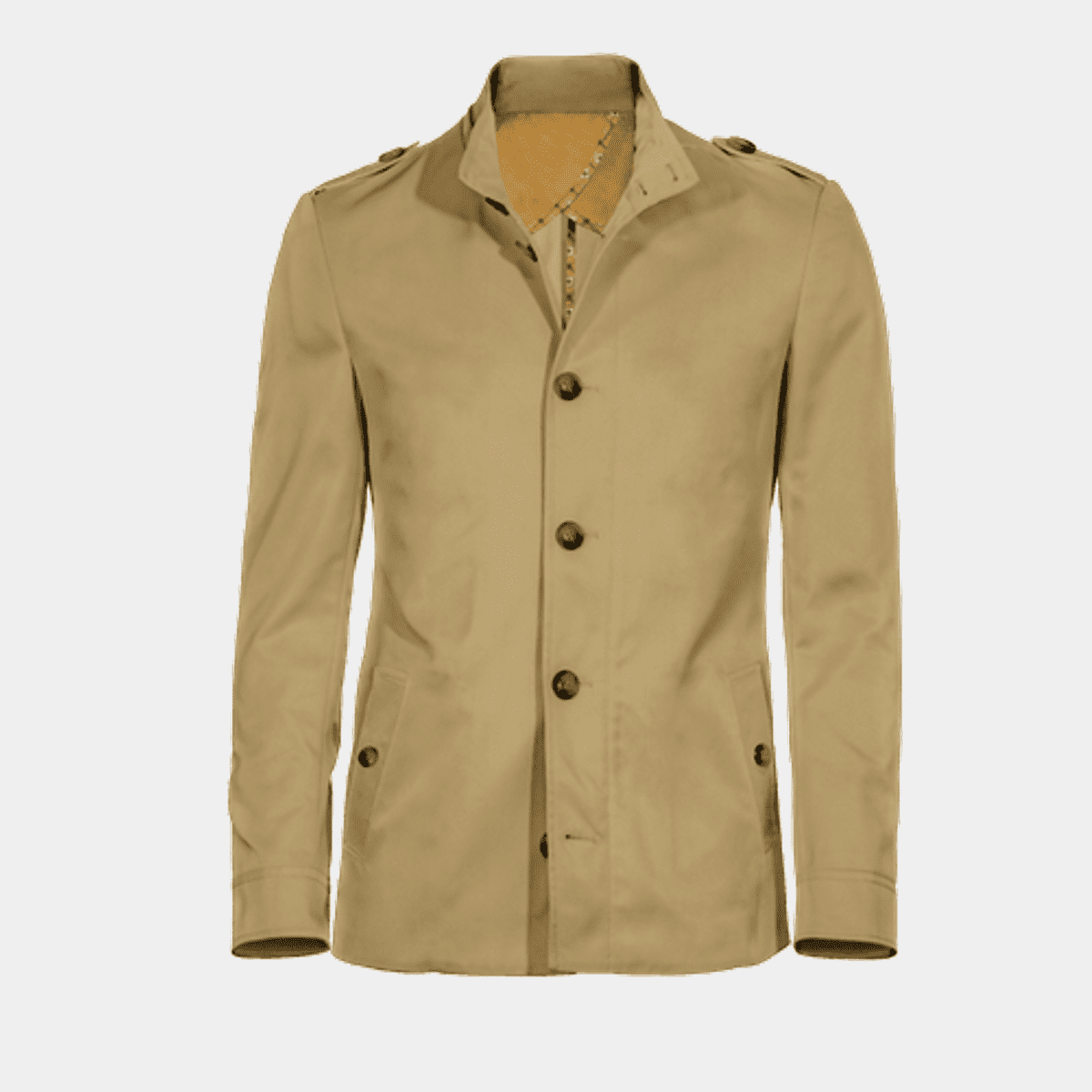 Unlined Sand cotton Field jacket with hidden hood