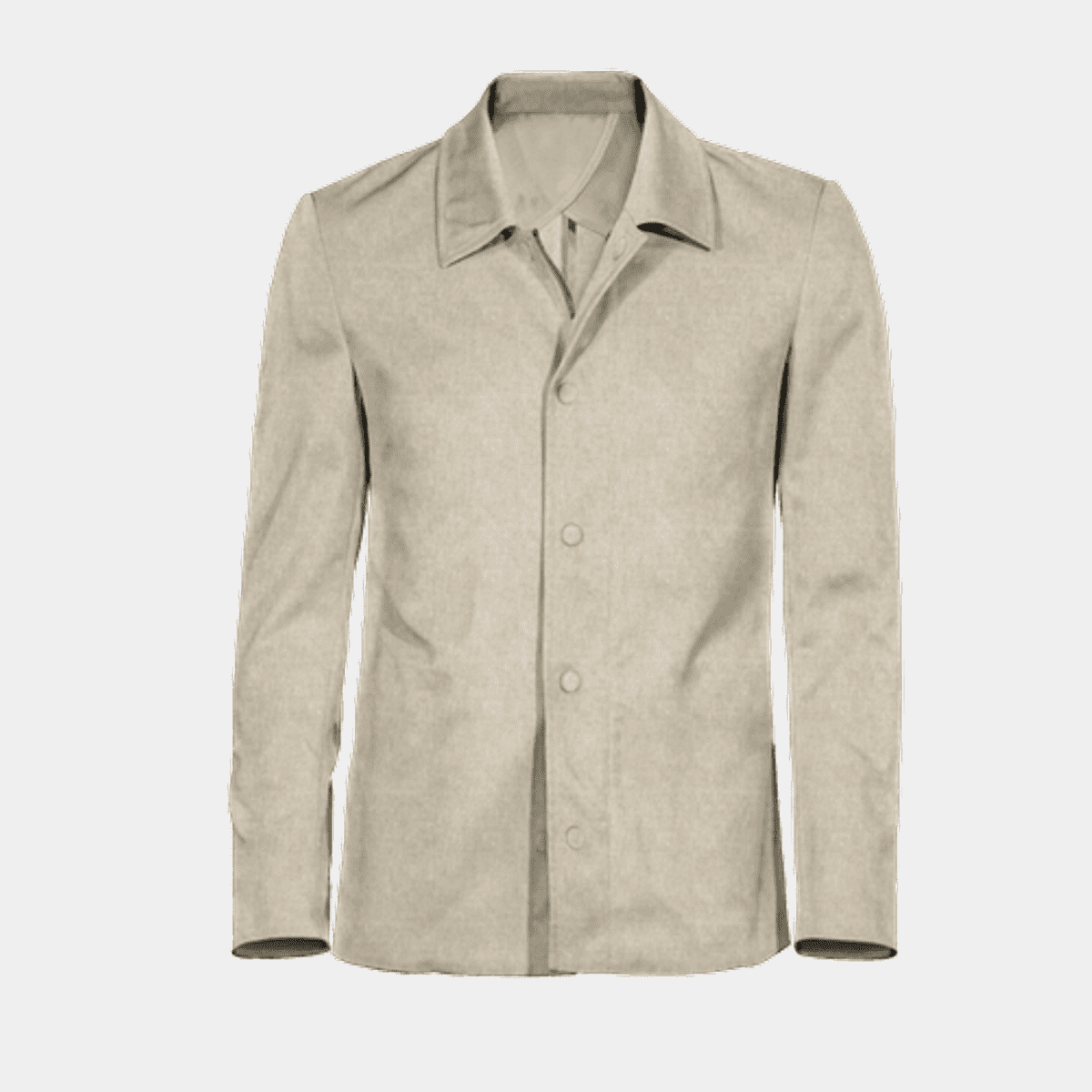Veste saharienne homme en lin sans doublure beige avec col