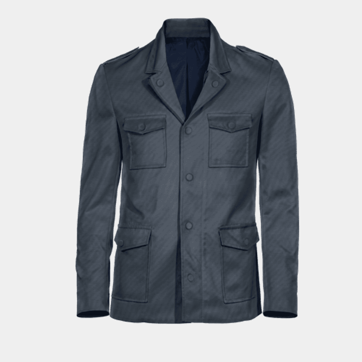 Lapeled blue Field jacket with epaulettes
