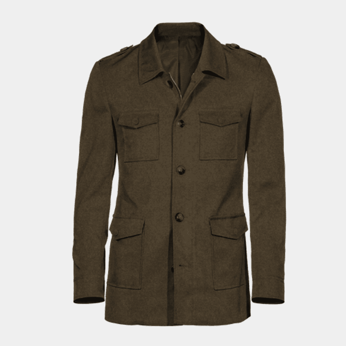 Brown Field jacket with epaulettes