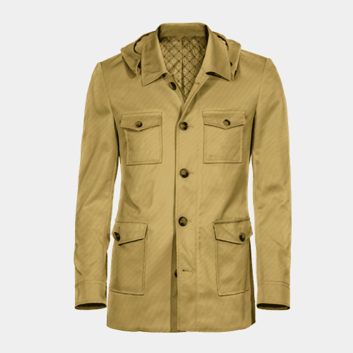 Beige Field jacket with detachable hood
