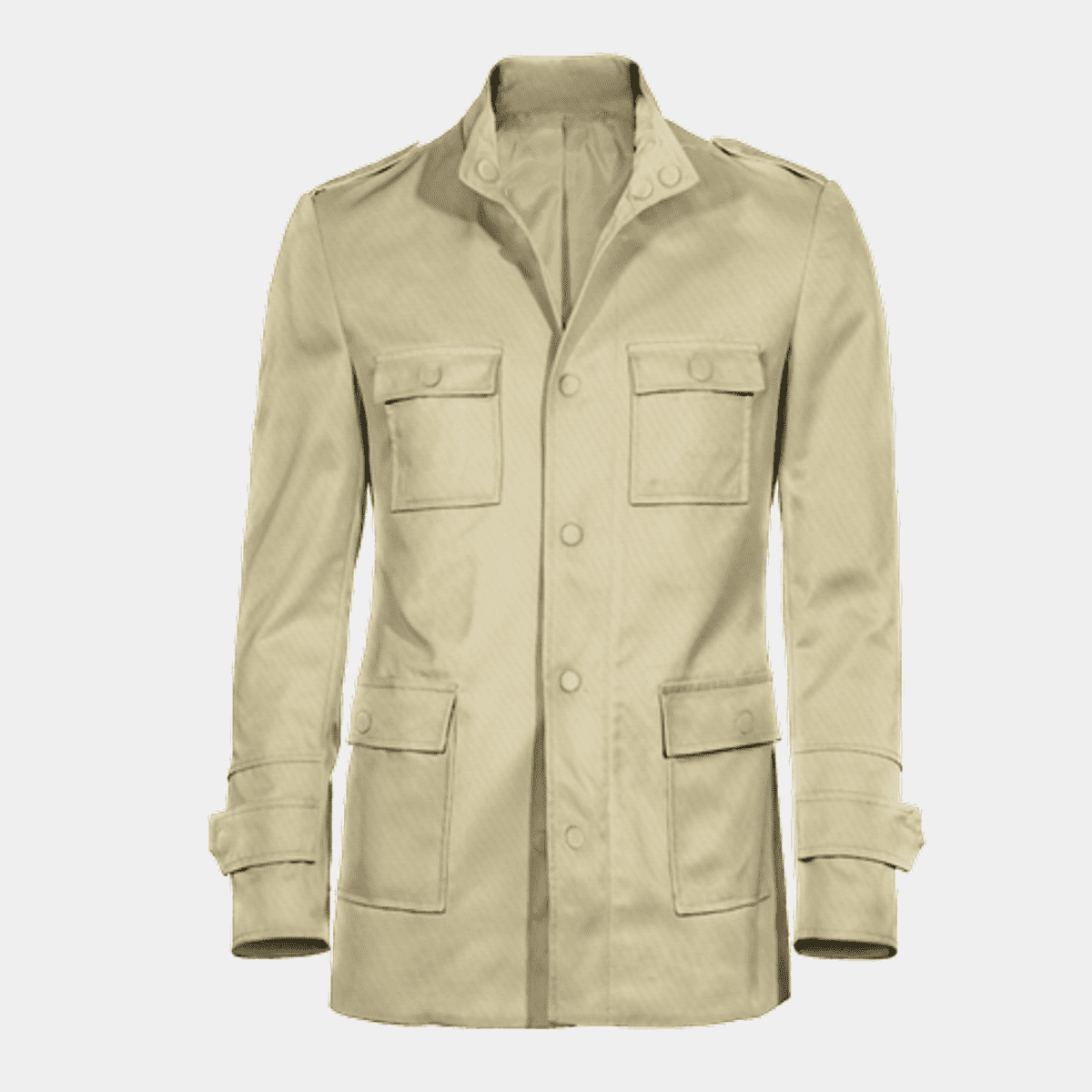 Beige Field jacket with epaulettes