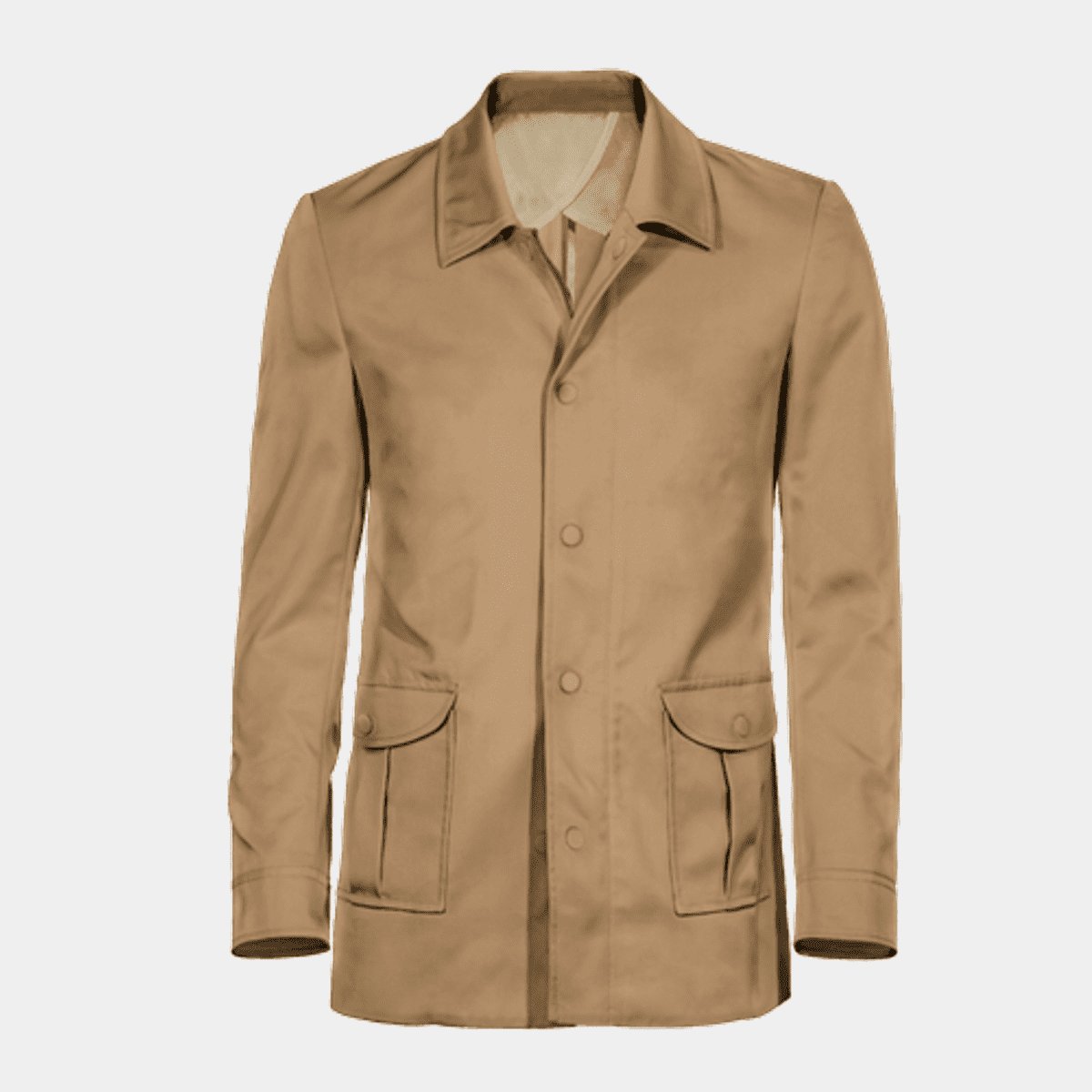 Lightweight Collared Snap camel Field jacket