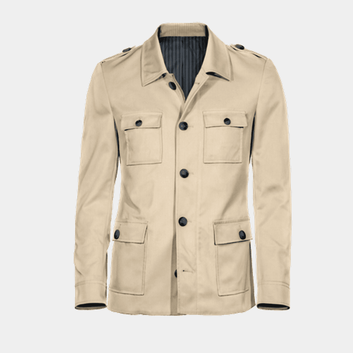 Beige Cord Jacket with epaulettes