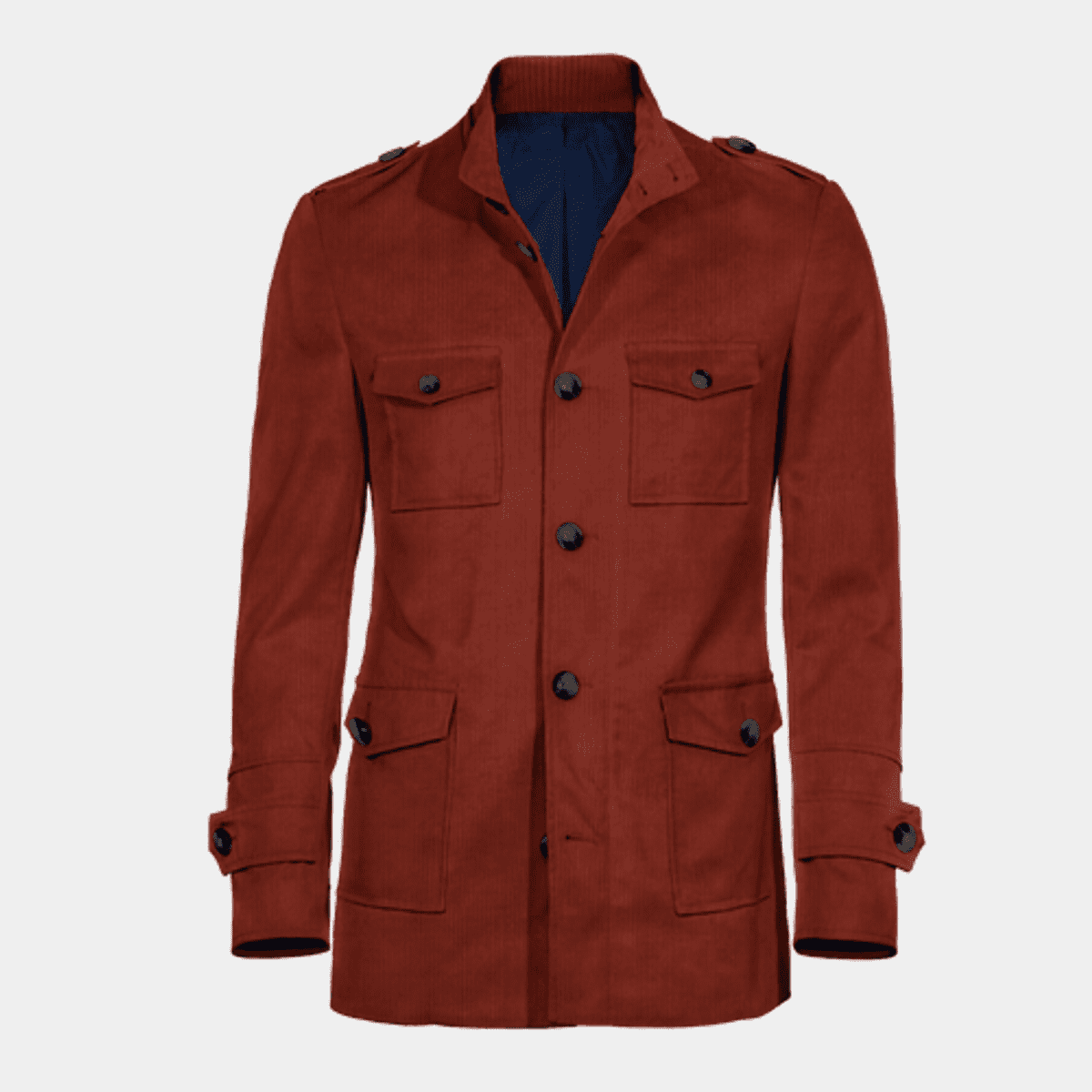 Red Cord Jacket with hidden hood