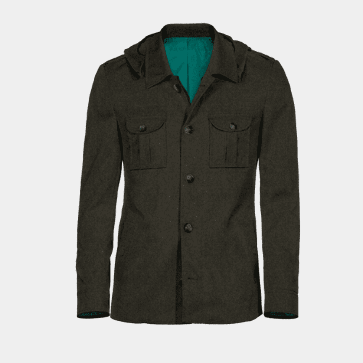 Grey Field jacket with detachable hood