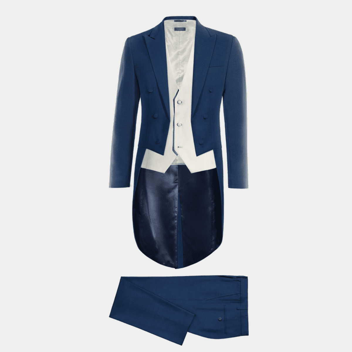 Queue de pie bleu avec gilet blanc