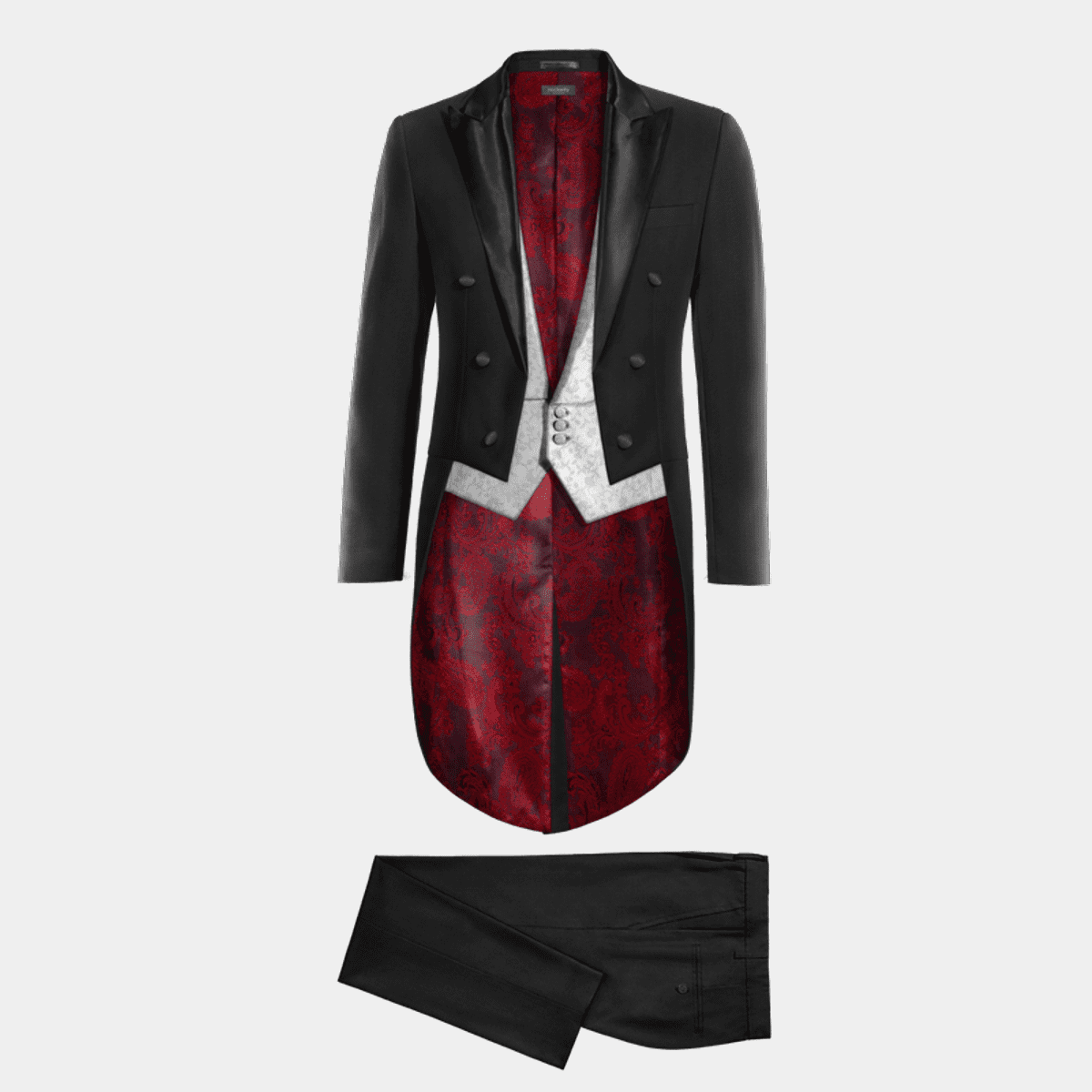 Frac negro chaleco gris