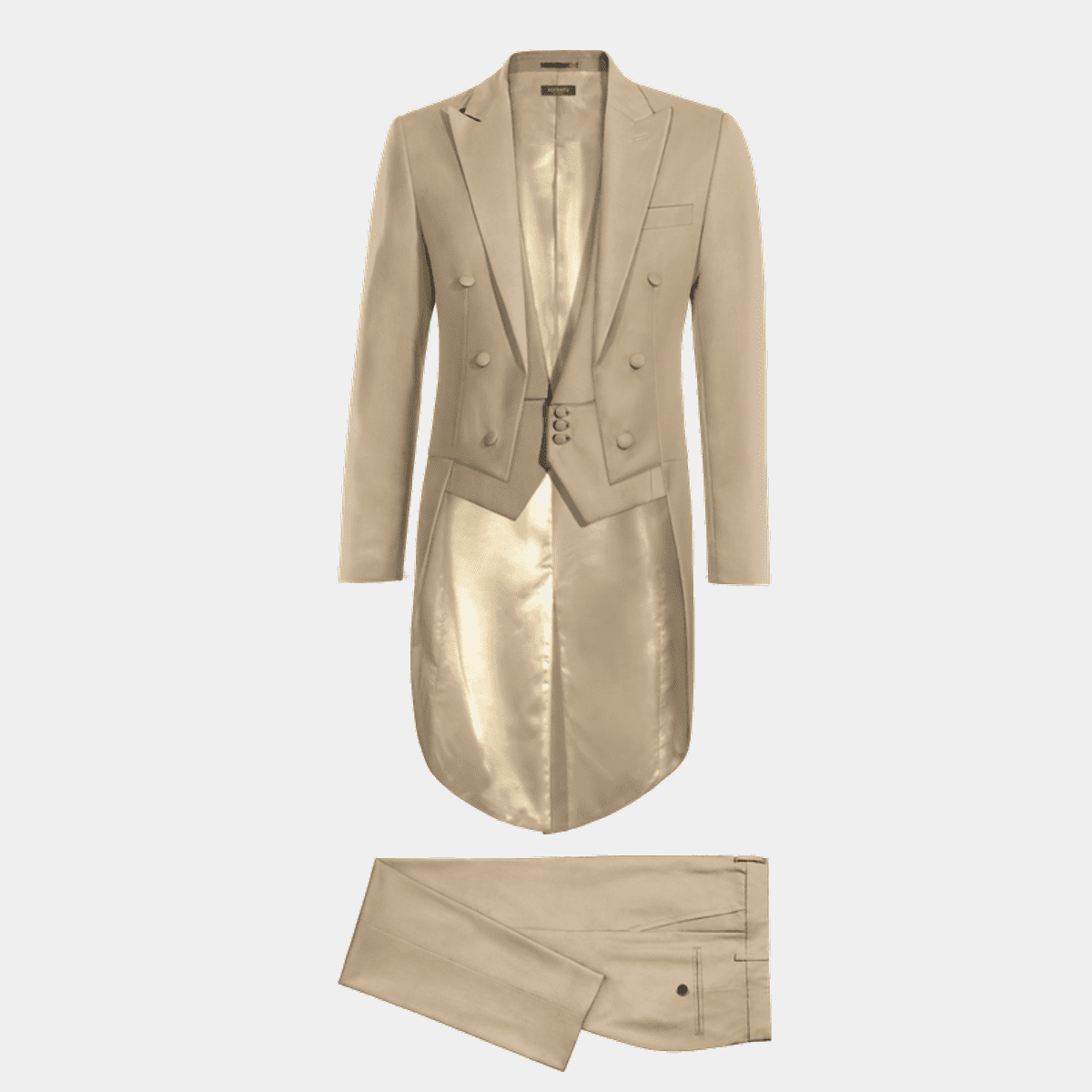 Queue de pie beige avec gilet beige