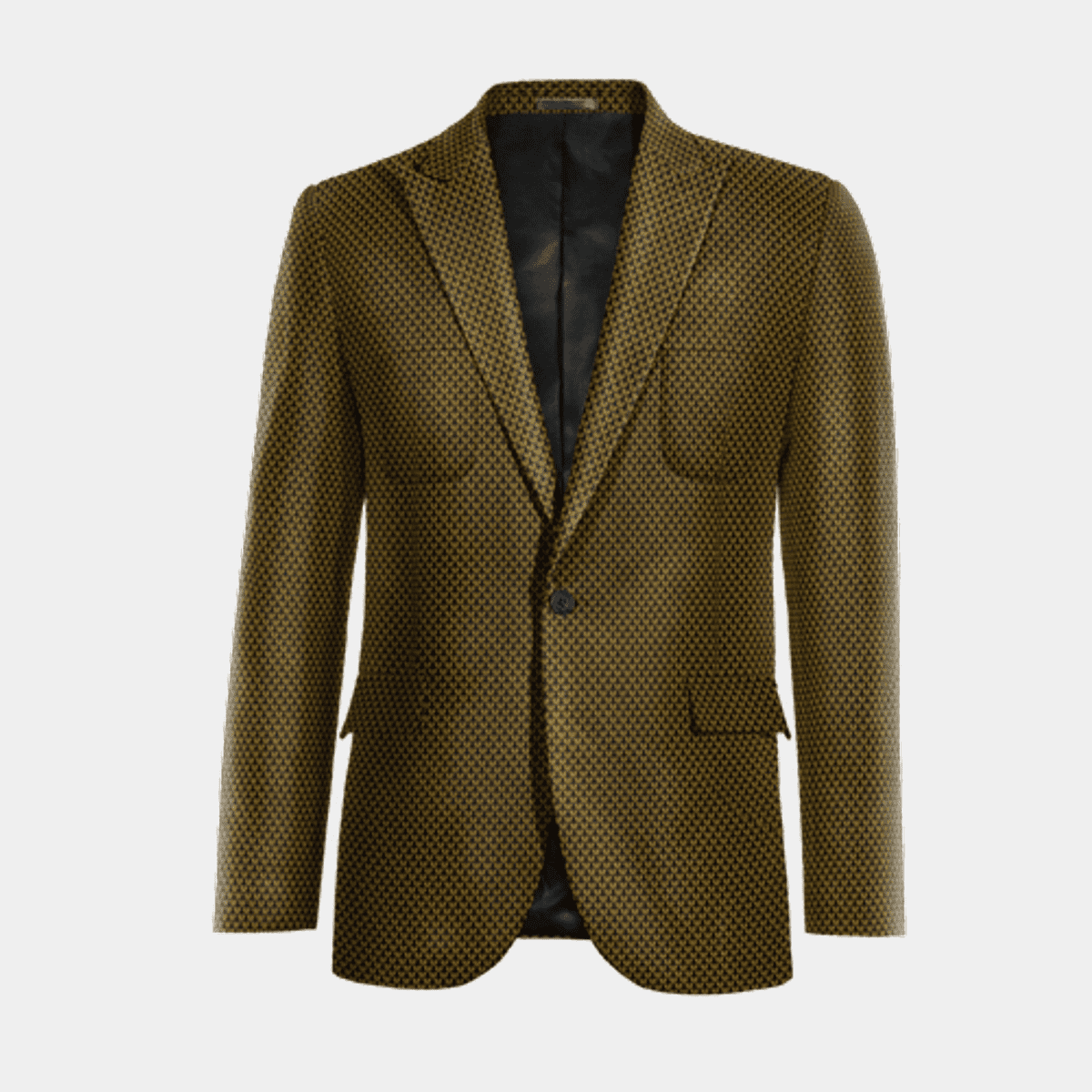 Gold micropattern jacquard peak lapel Suit Jacket