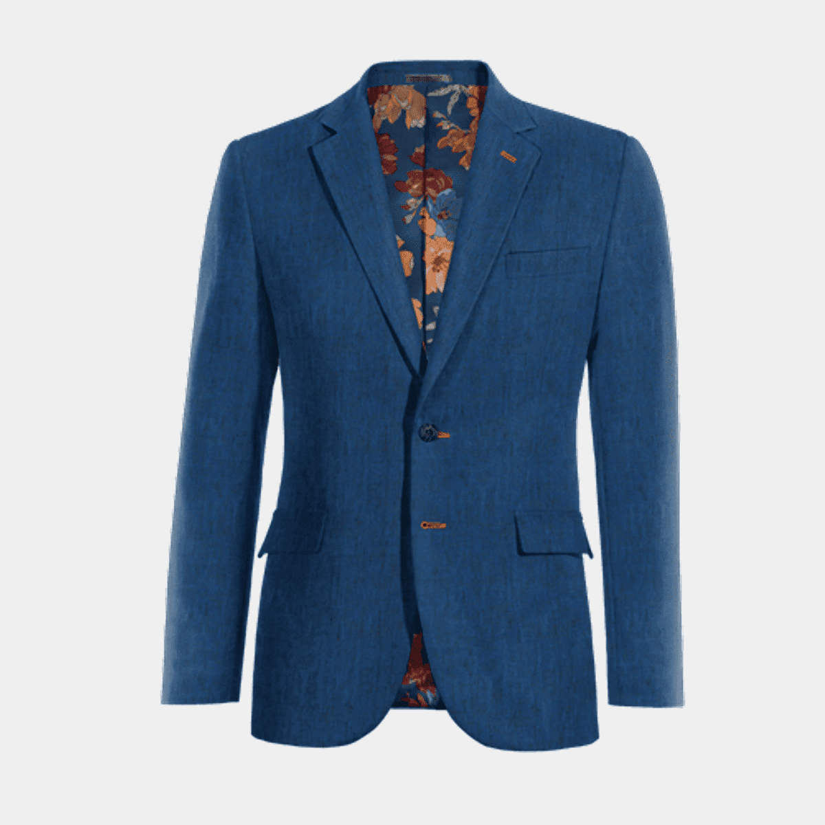 Veste bleue en lin slim fit