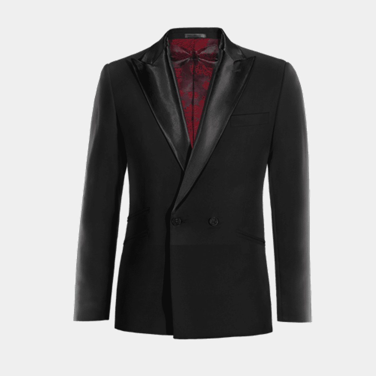 Black stretch two buttons double breasted Tux Jacket