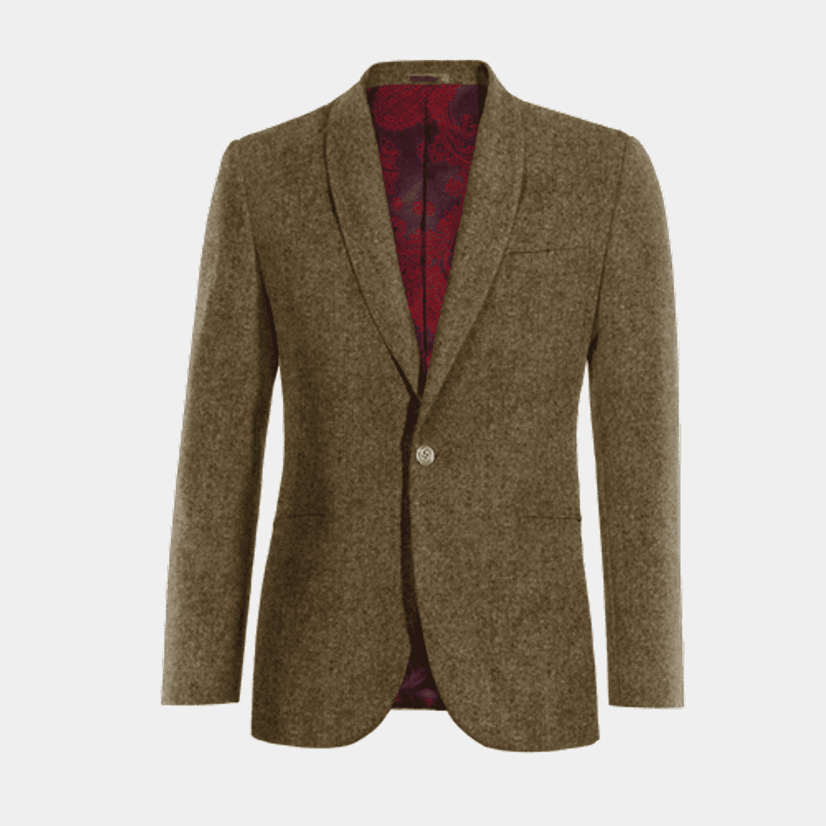 Brown donegal tweed rounded lapel Suit Jacket