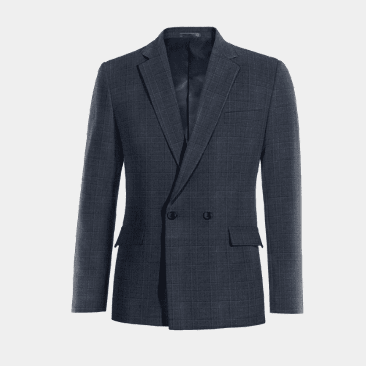 Cerruti 1881 slate prince of wales stretch Pure wool double breasted Blazer