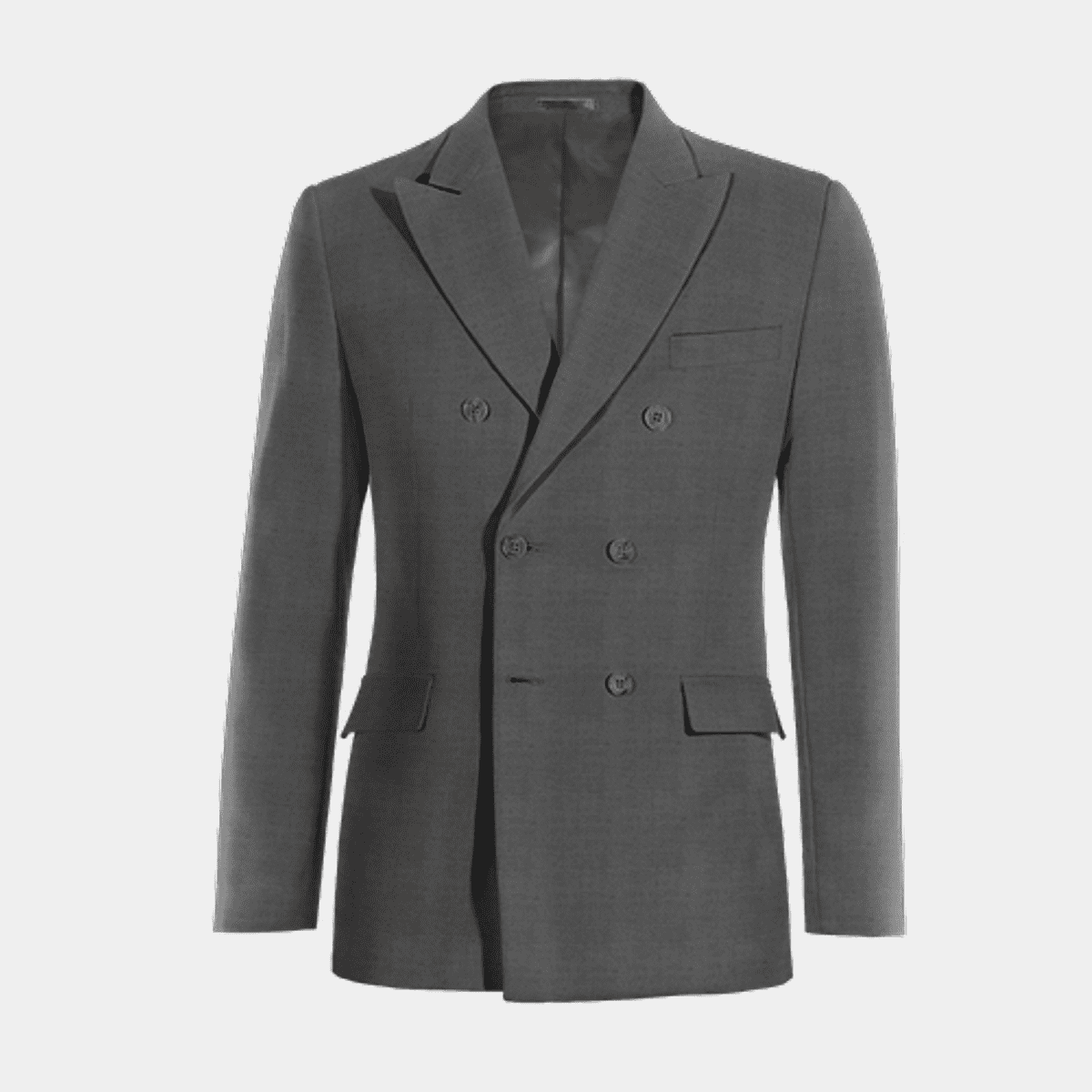 Iron gray super 100s double breasted Suit Jacket