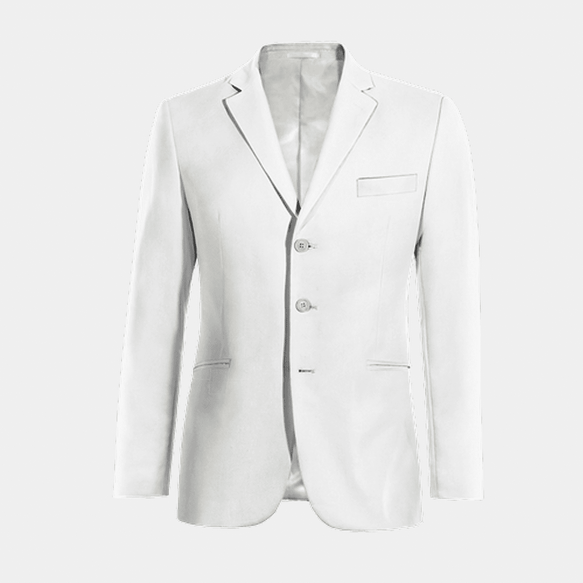 All white linen slim fit three buttons Jacket