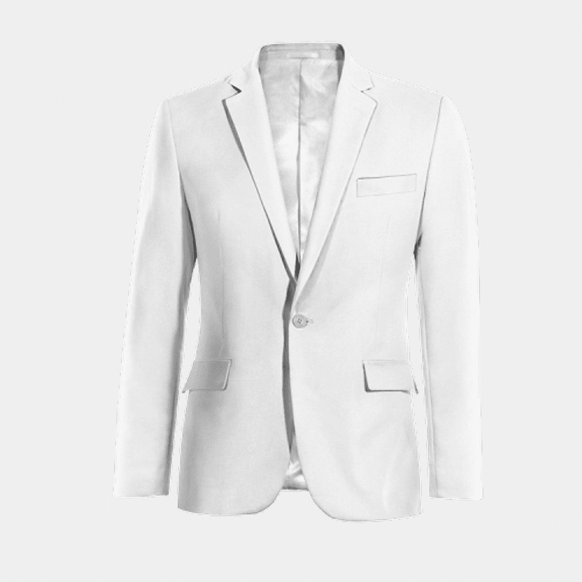 All white linen slim fit one button Jacket