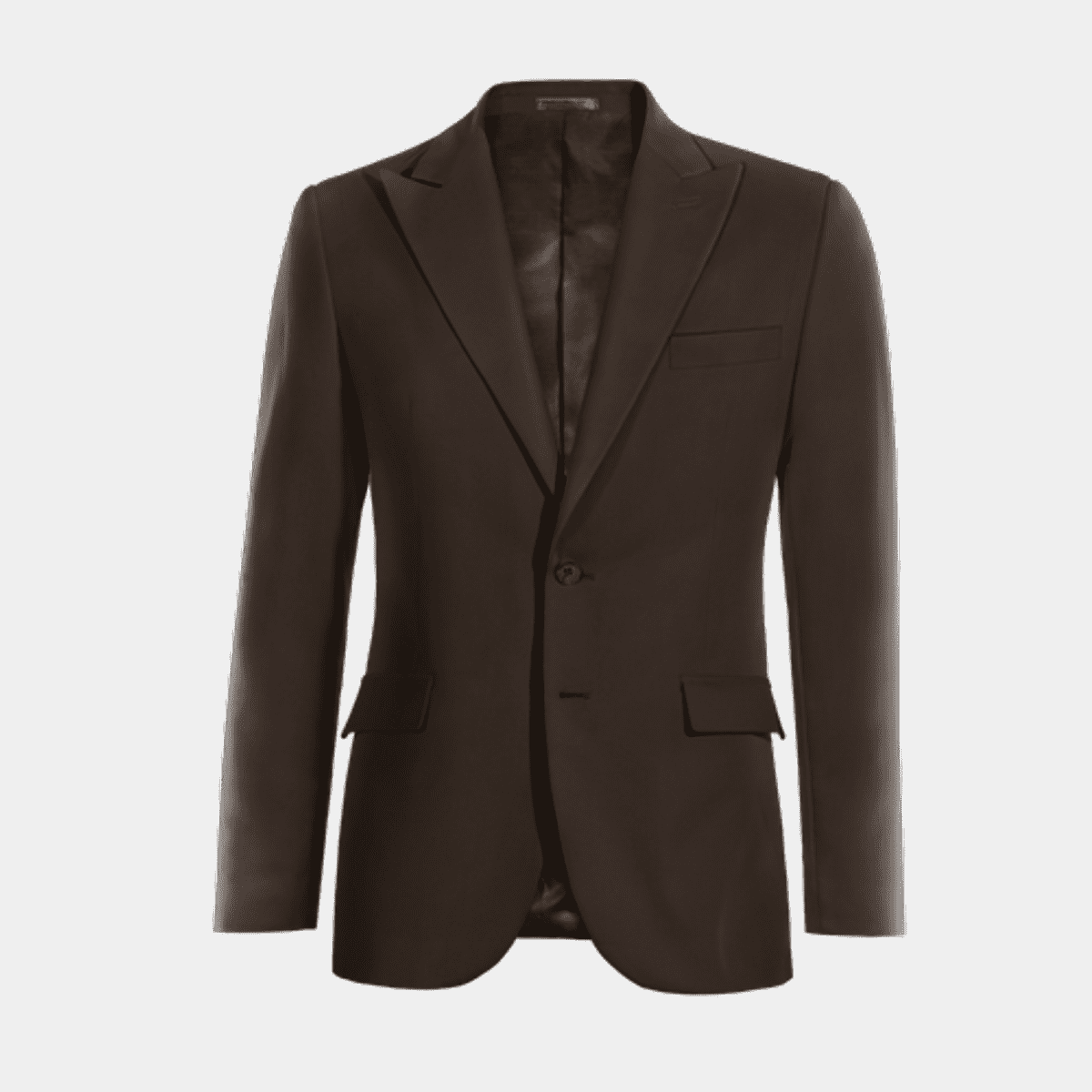 Chocolate brown peak lapel slim fit Blazer