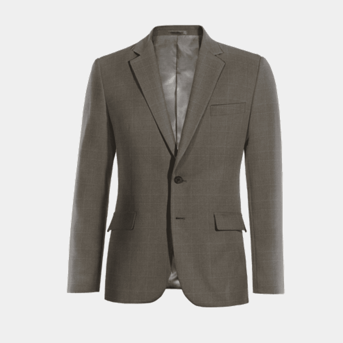 Veste gris taupe prince de galles en Laine Mérinos stretch
