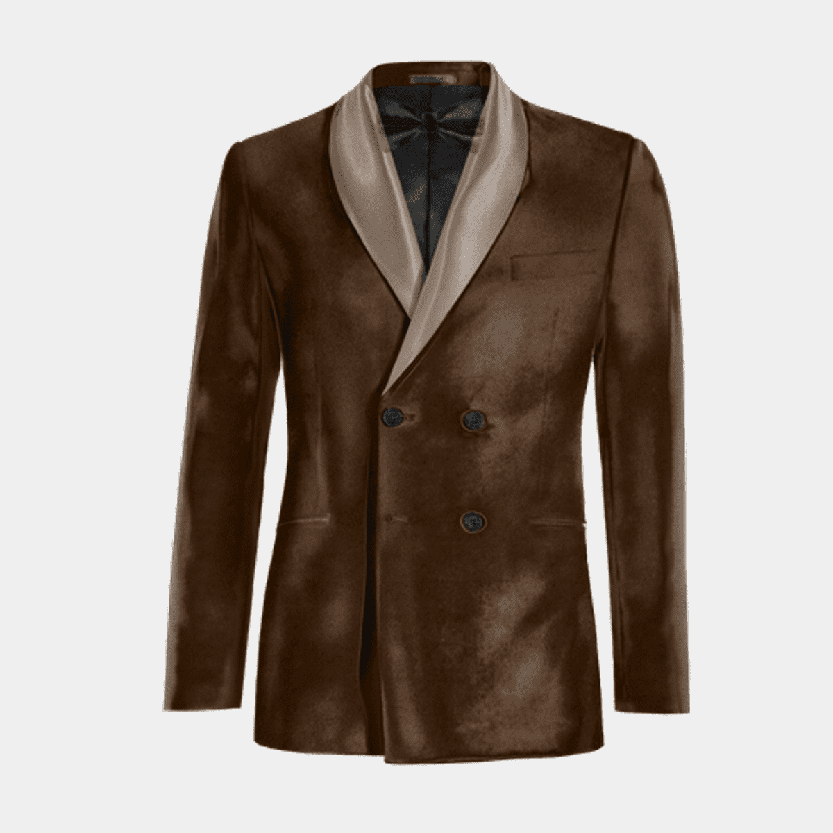 Blazer Smoking cruzada chocolate de terciopelo