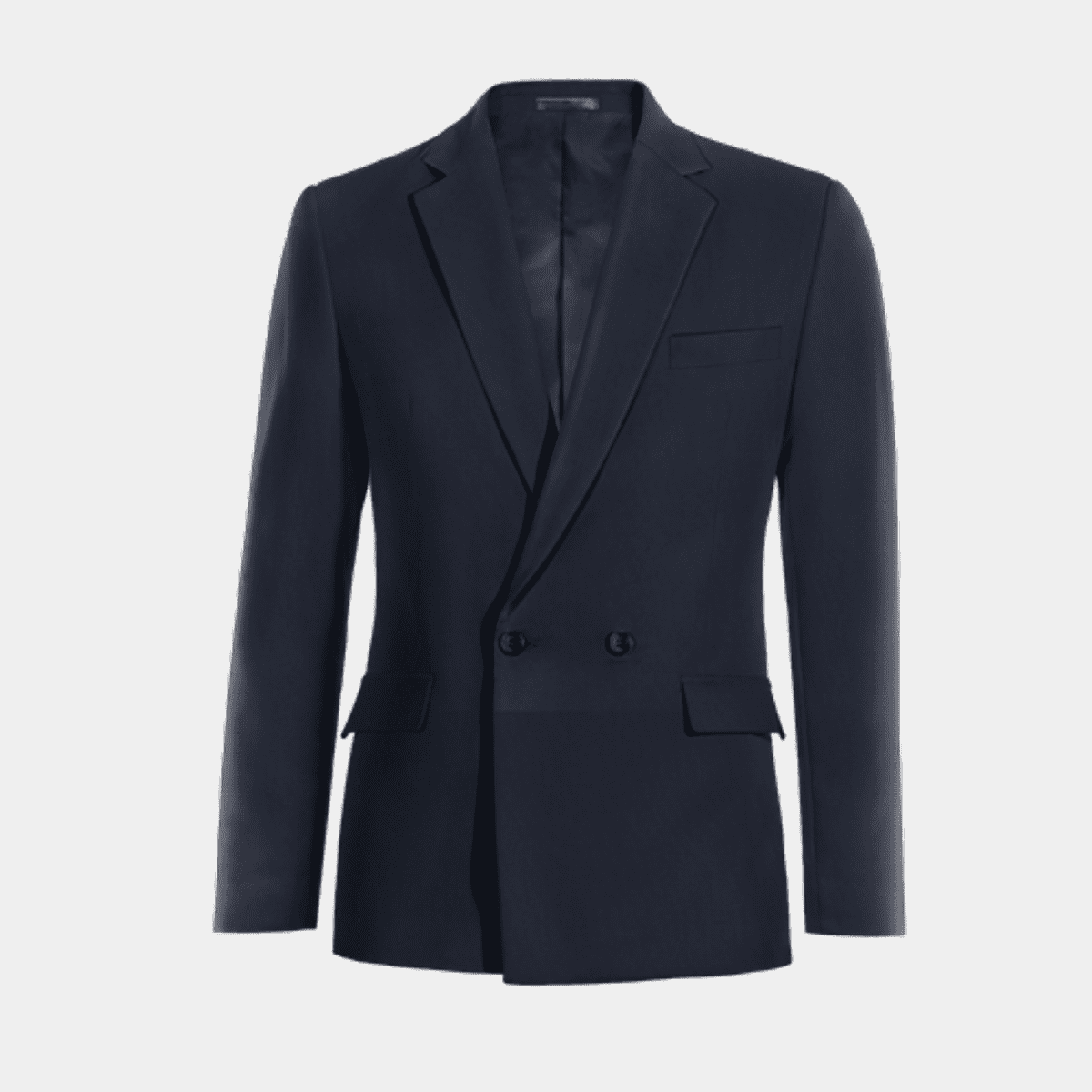 Veste Cerruti 1881 croisée bleue en Pure Laine stretch