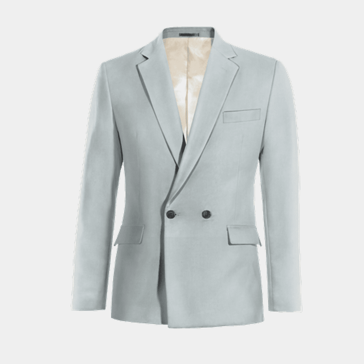 Dusty blue stretch 2-buttons double-breasted Jacket