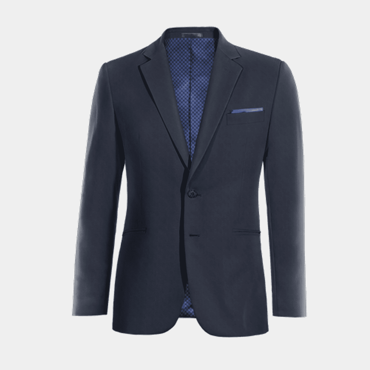 Navy blue slim fit Blazer with handkerchief