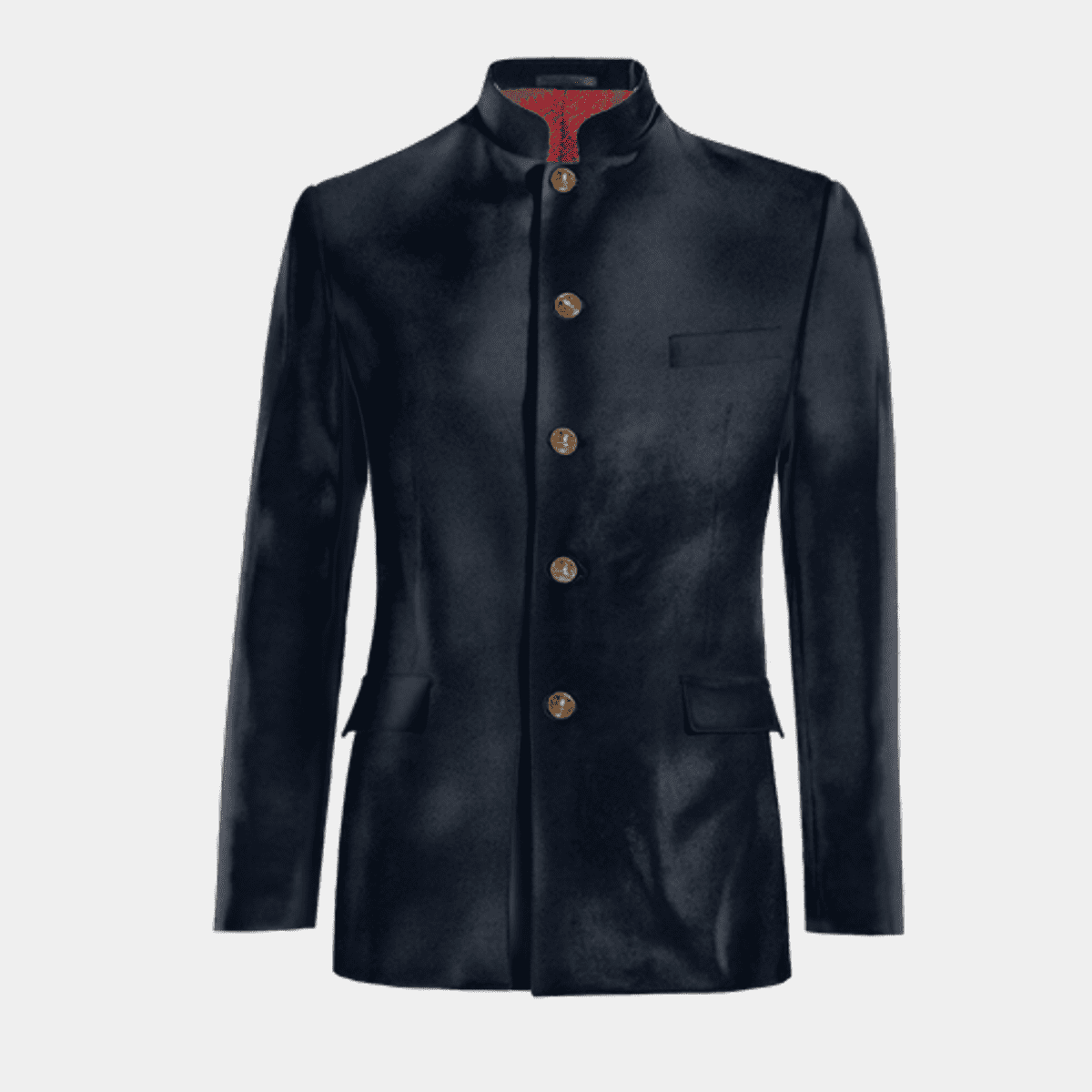 Navy blue velvet chinese collar Jacket