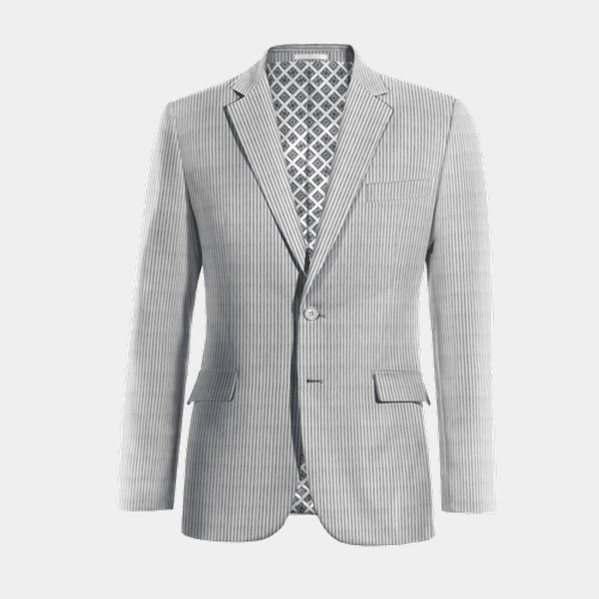 Light gray lightweight seersucker essential Suit Jacket