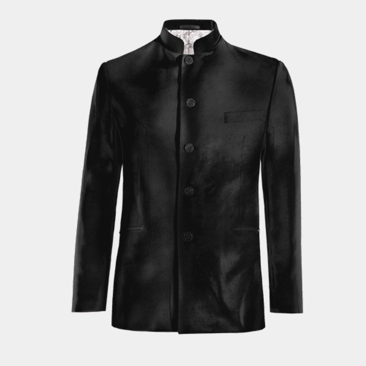 Onyx black velvet mandarin Jacket