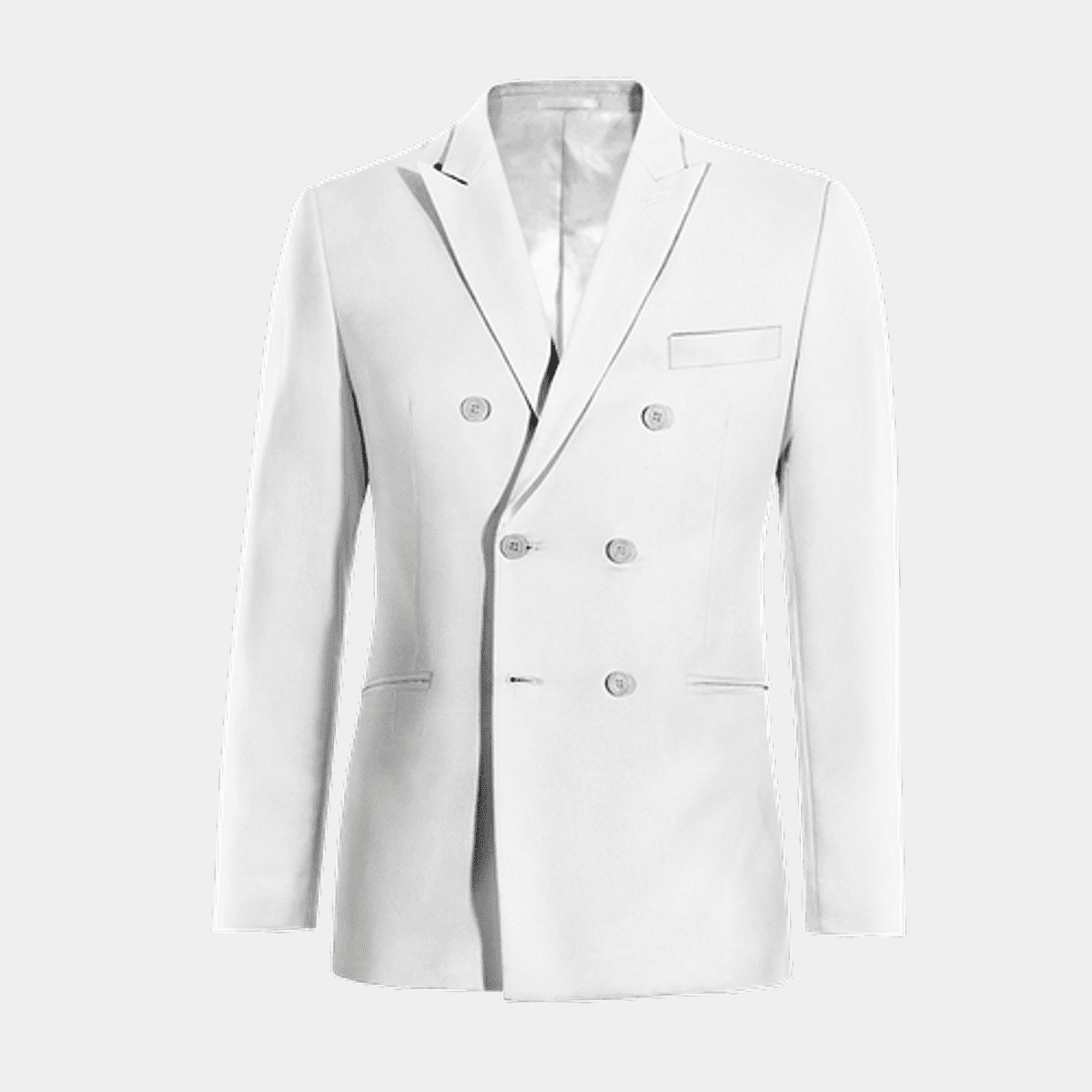 All white linen double breasted Jacket