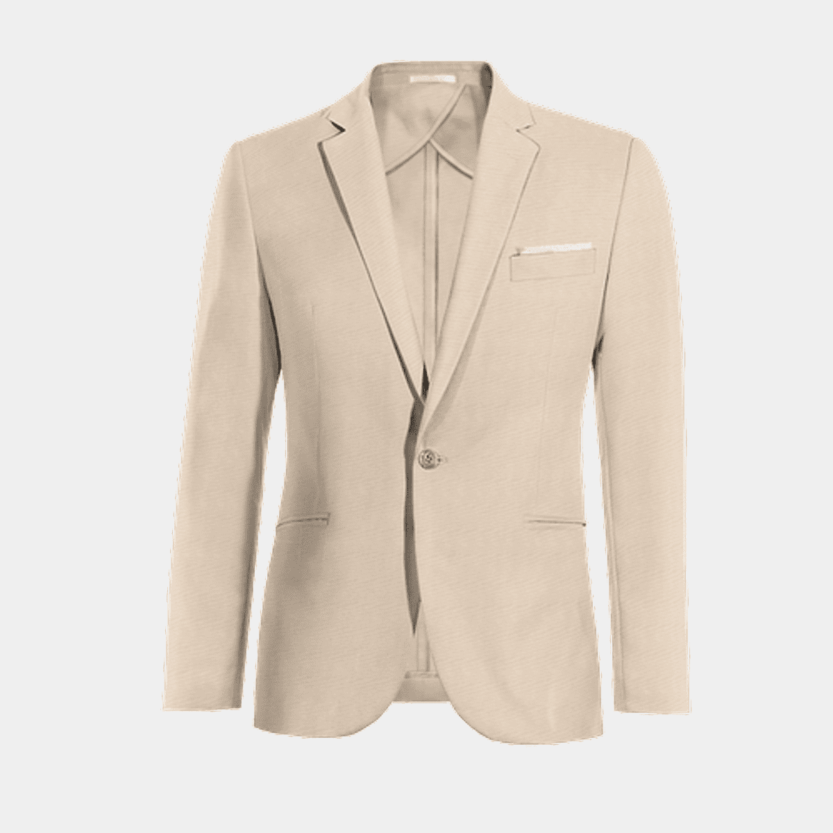 Champagne essential 1-button unlined Suit Jacket with pocket square