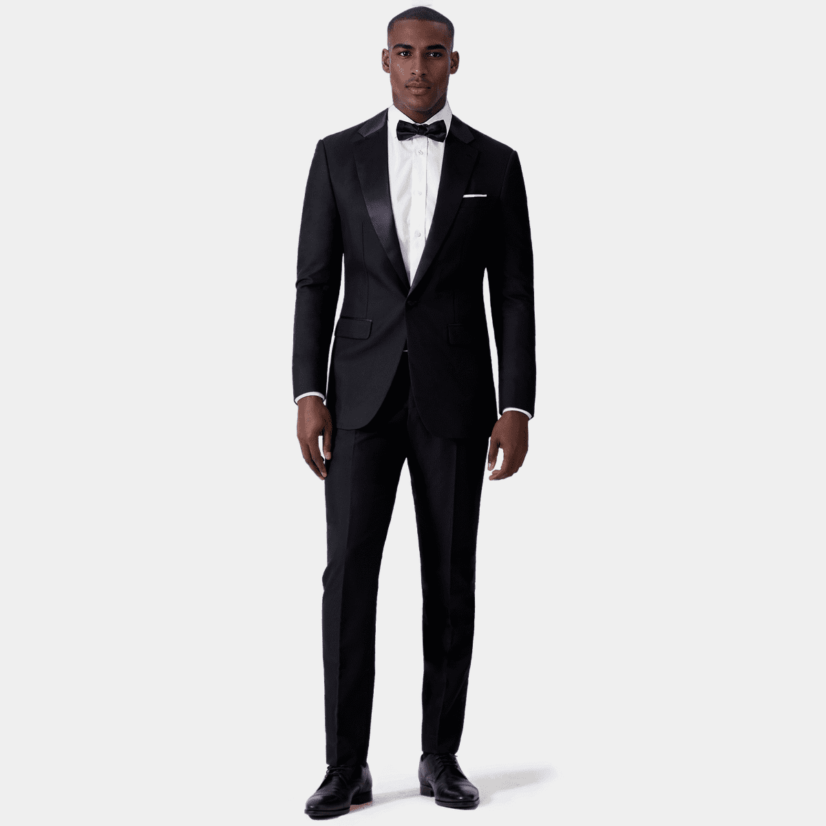 Black bean wide lapel slim fit one button Tuxedo Jacket with handkerchief
